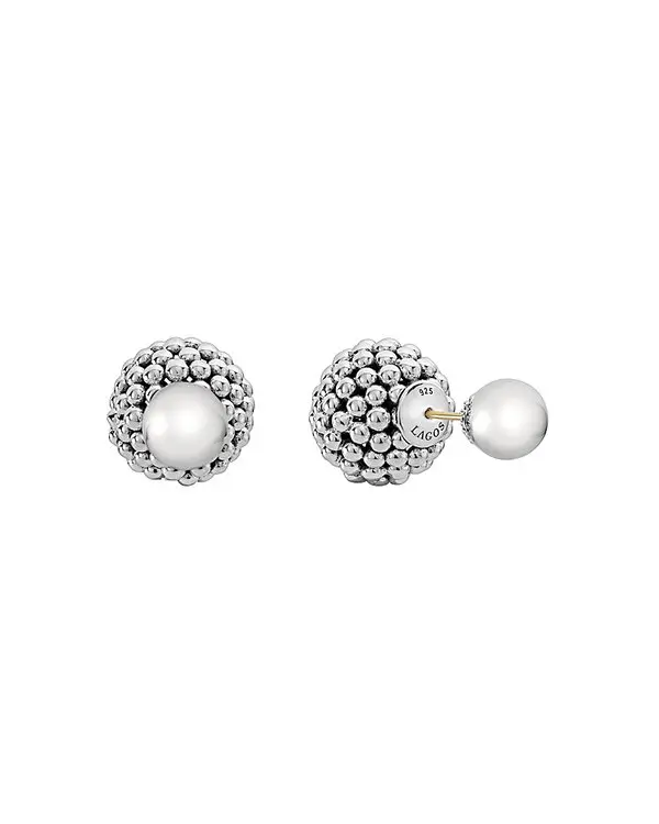 Lagos Sterling Caviar Bead Stud Earrings - Silver