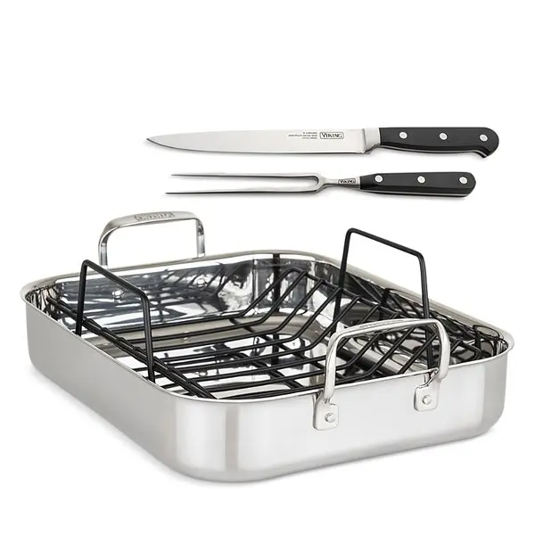 VIKING 3 Ply Roasting Pan And Carving Set - No Color