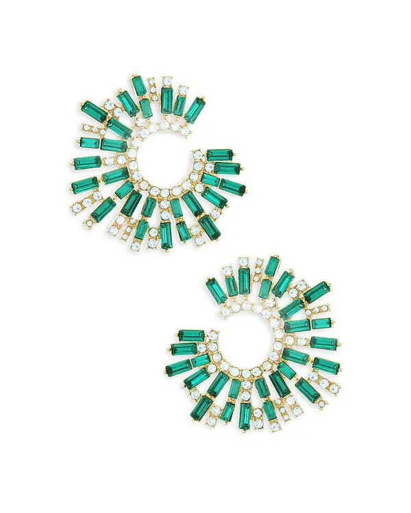 Ettika Open Circle Earrings - Green