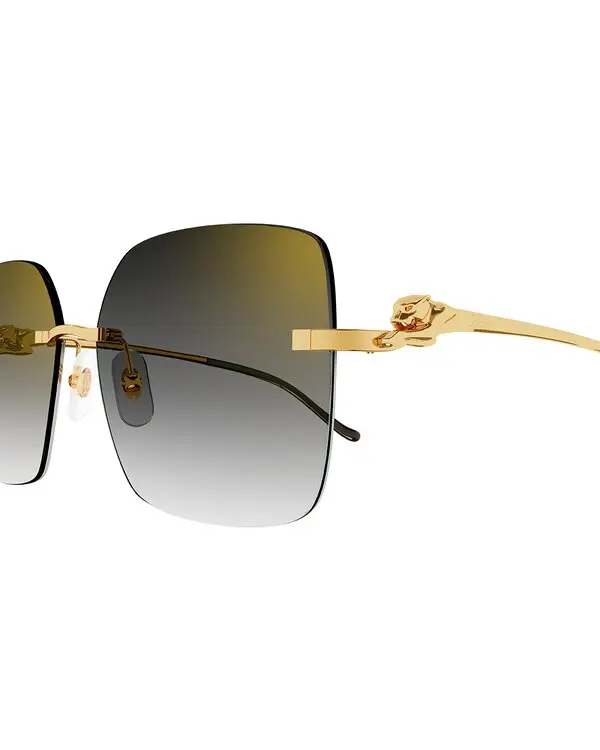 Cartier Panthère Classic Rimless Sunglasses - Gold/gray Gradient