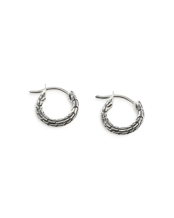 John Hardy Radial Sterling Classic Chain Convertible Disc Drop Hoop Earrings