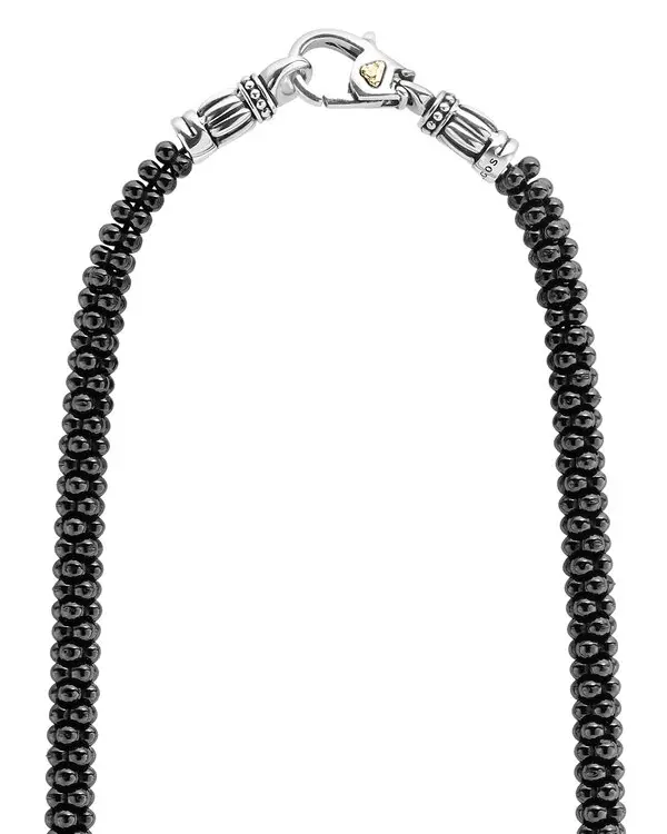 Lagos Ceramic, Sterling Silver & 18k Yellow Gold Caviar Necklace
