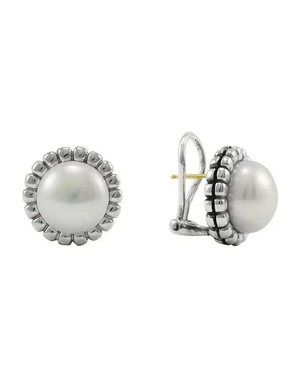 Lagos Sterling Silver Pearl Earrings - White/silver