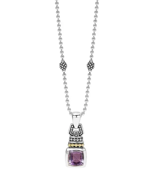 Lagos 18k Gold And Sterling Silver Rittenhouse Amethyst Necklace - Purple/silver