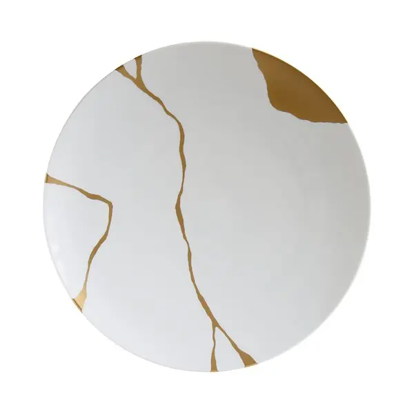 Bernardaud Kintsugi-sarkis 24k Gold Coupe Plate - White/gold