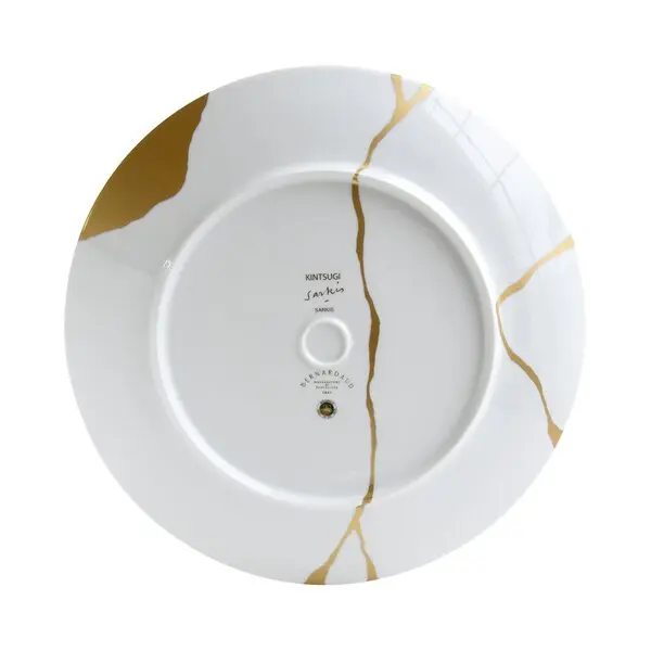 Bernardaud Kintsugi-sarkis 24k Gold Coupe Plate - White/gold