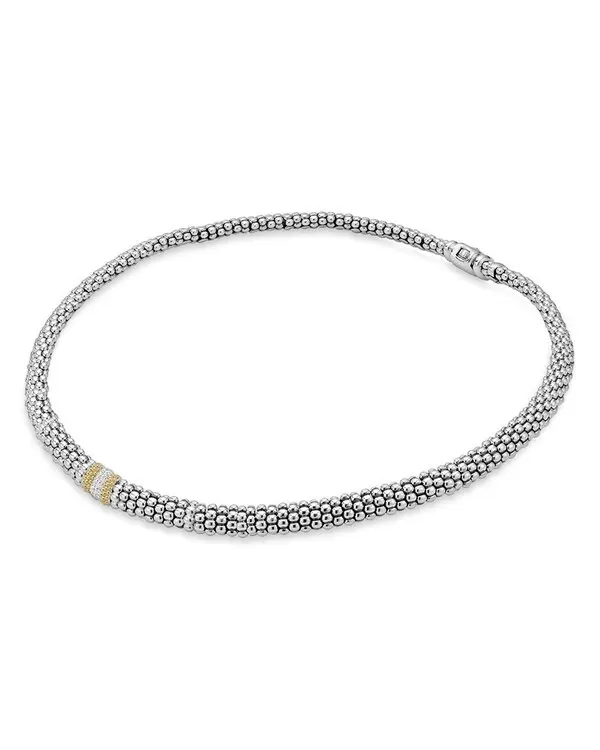 Lagos 18k Gold And Sterling Silver Diamond Lux Necklace