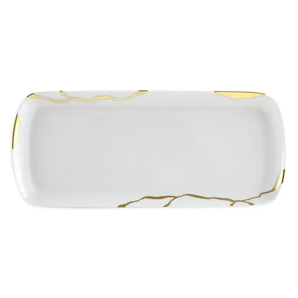 Bernardaud Kintsugi Rectangular Cake Platter - White