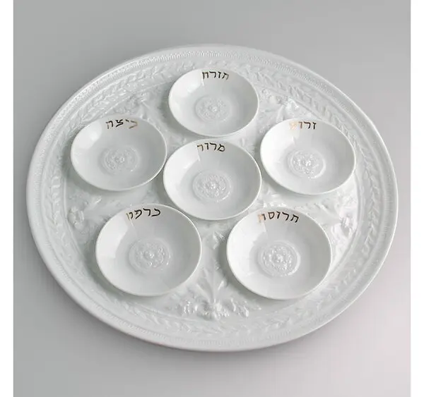 Bernardaud Louvre Mini Seder Plates, Set Of 6 - White