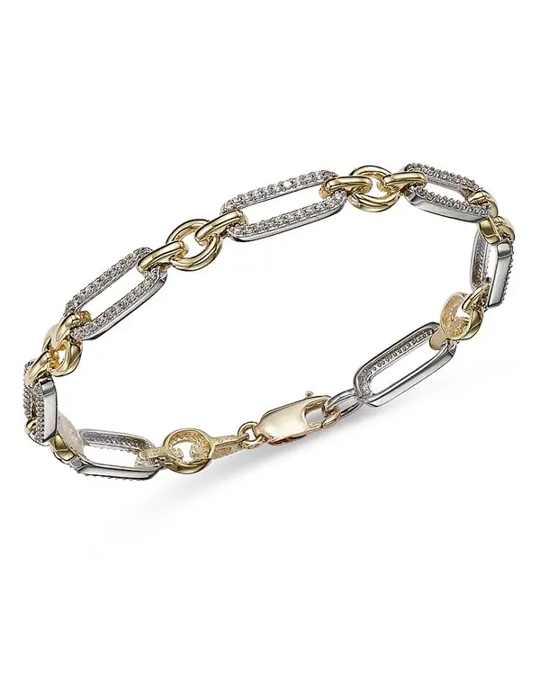 Bloomingdale'S 14k Gold And Diamond Paperclip Link Bracelet - White/gold