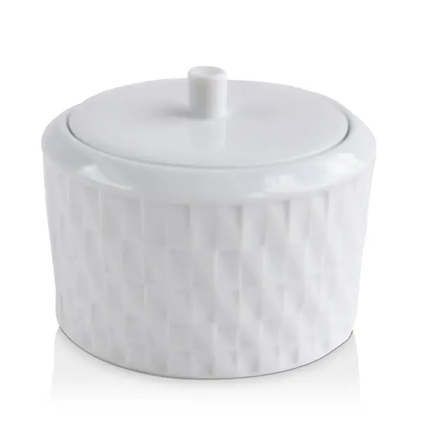 Bernardaud Twist Collection 2-piece Lidded Sugar Bowl - White
