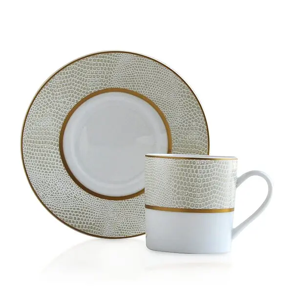 Bernardaud Sauvage White After Dinner Saucer - Gold/white