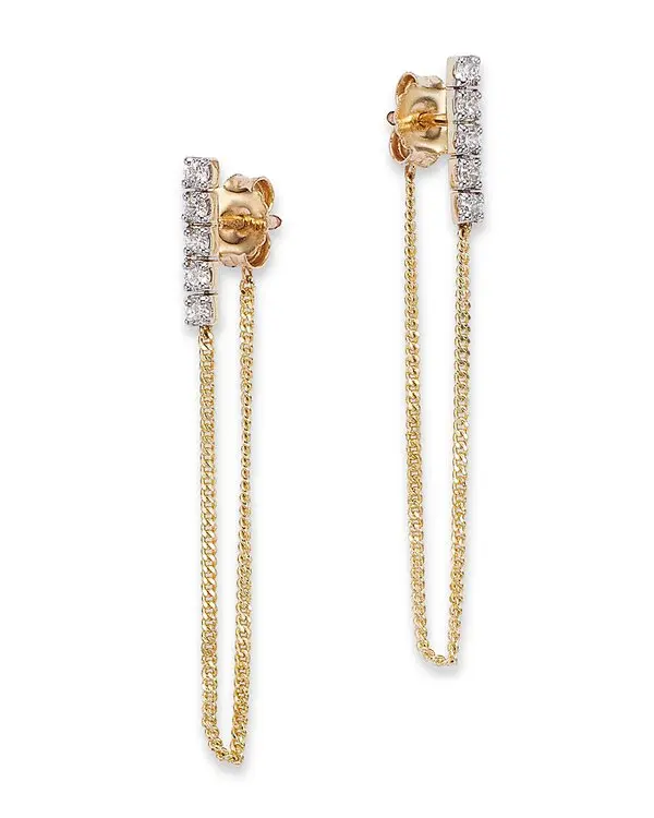Bloomingdale'S Diamond Vertical Bar Chain Earrings - Gold