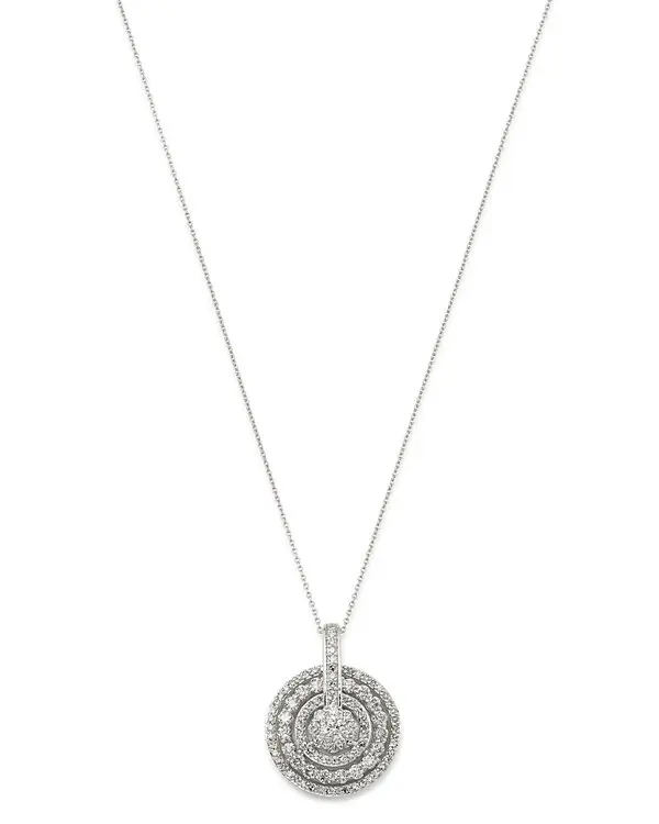 Bloomingdale'S Diamond Round Cluster Pendant Necklace - White