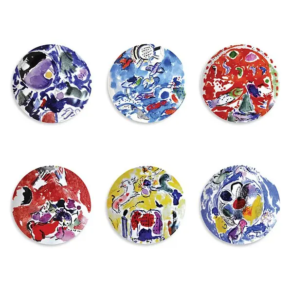 Bernardaud Marc Chagall Coupe Plate, Set Of 6 - Multi