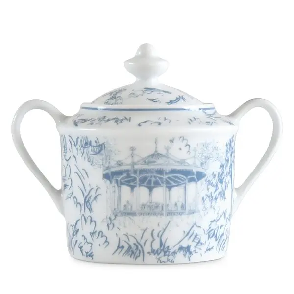Bernardaud Tout Paris Sugar Bowl - White/blue