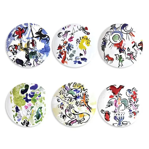 Bernardaud Marc Chagall Coupe Plate, Set Of 6 - Multi