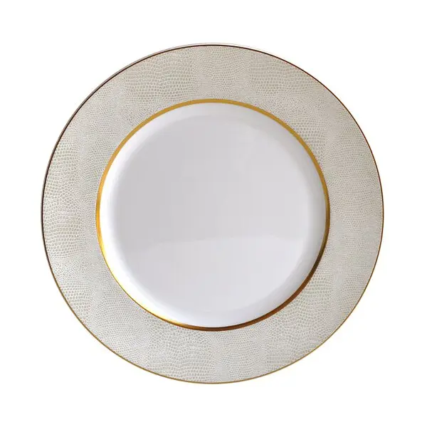 Bernardaud Sauvage White Dinner Plate - Gold/white