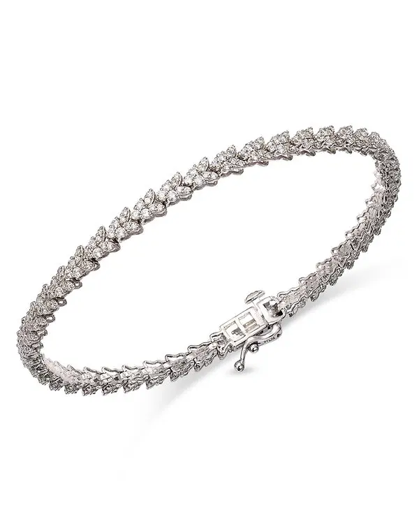 Bloomingdale'S Diamond Butterfly Cluster Tennis Bracelet - White