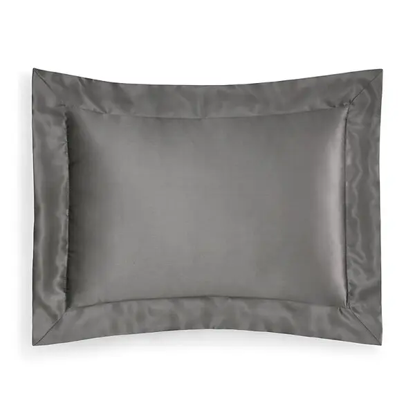 Gingerlily Solid Silk Boudoir Sham - Charcoal