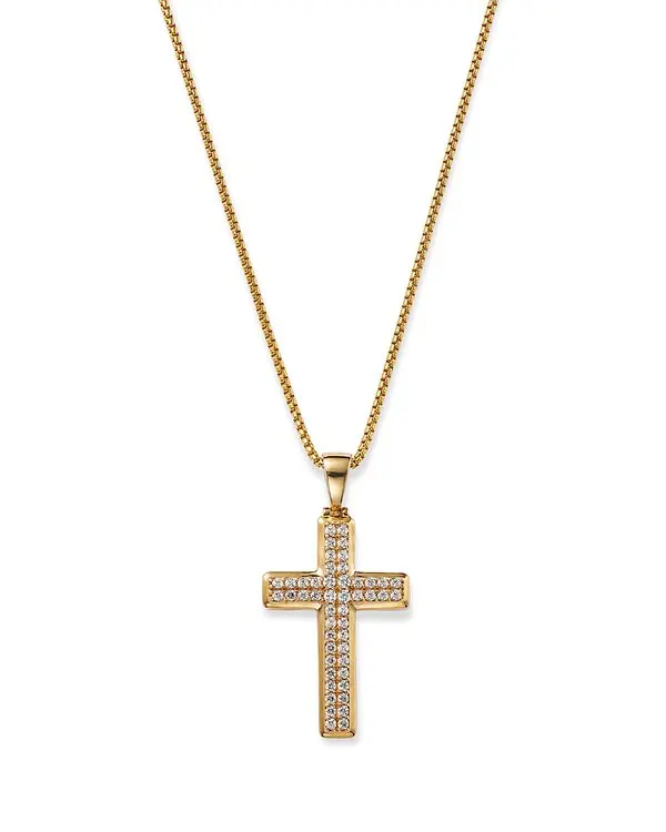 Bloomingdale'S Diamond Cross 14k Yellow Pendant Necklace - Gold