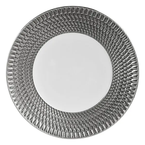 Bernardaud Twist Platinum Service Plate Exclusive - White/platinum