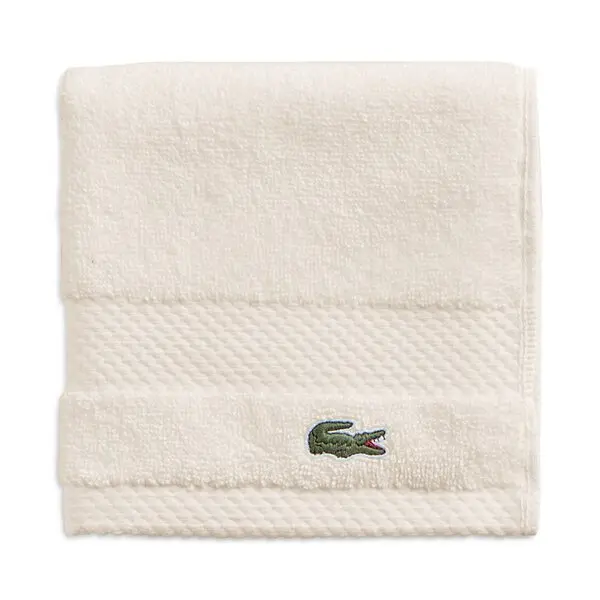 Lacoste Heritage Antimicrobial Washcloth - Chalk