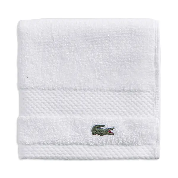 Lacoste Heritage Antimicrobial Washcloth - White