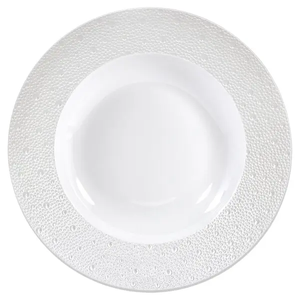 Bernardaud Ecume Perle Rim Soup Plate - White