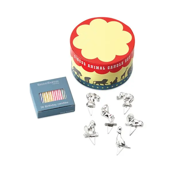 REED & BARTON Let's Celebrate 6-piece Circus Animals Candle Set