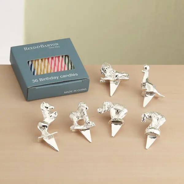 REED & BARTON Let's Celebrate 6-piece Circus Animals Candle Set