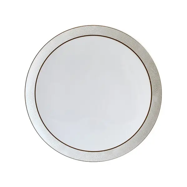 Bernardaud Sauvage White Round Tart Platter - Gold/white