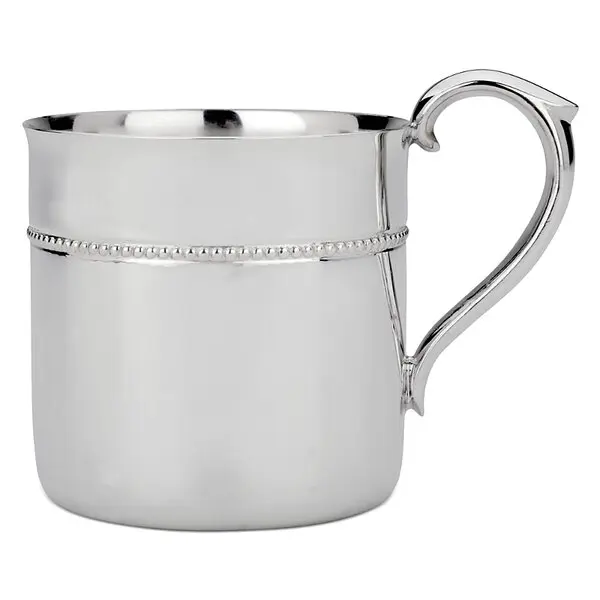 REED & BARTON Royal Bead Silverplated Baby Cup - Metallic