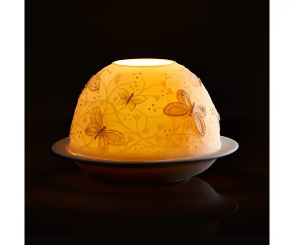 Bernardaud Butterflies In Flight Votive - White