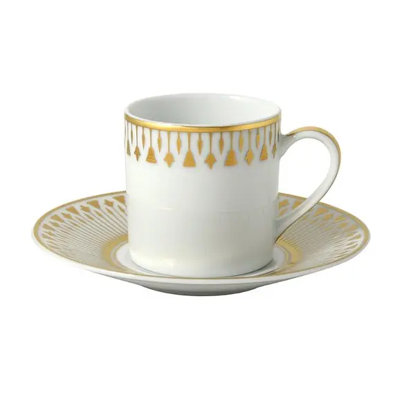 Bernardaud Soleil Levant After Dinner Saucer - White/gold