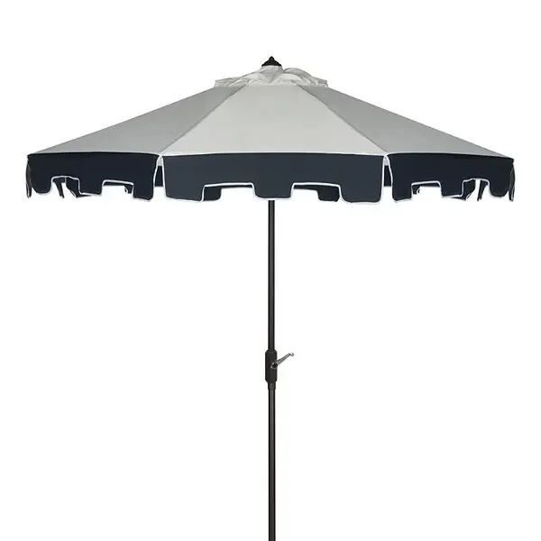 SAFAVIEH City Fashion 9 Ft Umbrella - Natural/navy