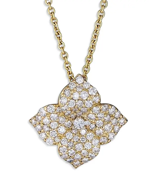 Piranesi 18k Yellow Diamond Flower Necklace - Gold