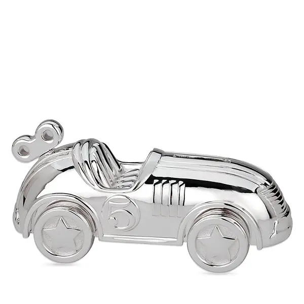 REED & BARTON Silverplated Race Car Coin Bank - Metallic