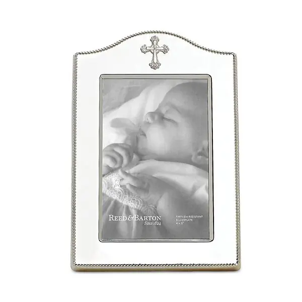 REED & BARTON Abbey Cross Silverplated Picture Frame, 4 X 6