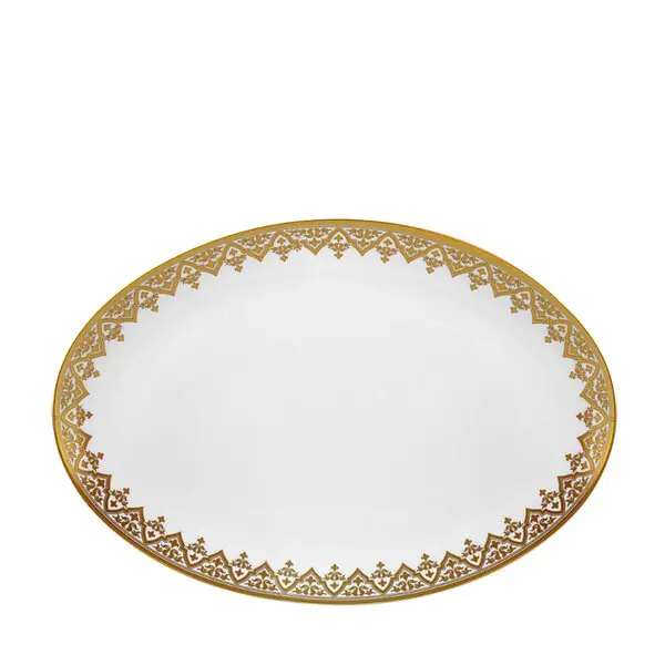 Bernardaud Venise Oval Platter, 15 - White/gold