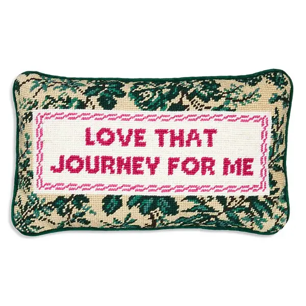 FURBISH Love That Journey For Me Needlepoint Pillow - Multi