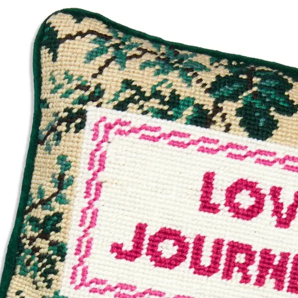 FURBISH Love That Journey For Me Needlepoint Pillow