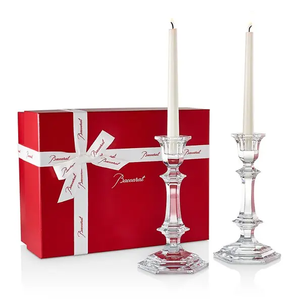 THE MARTHA, BY BACCARAT Harcourt Candlesticks, Set Of 2 - Clear