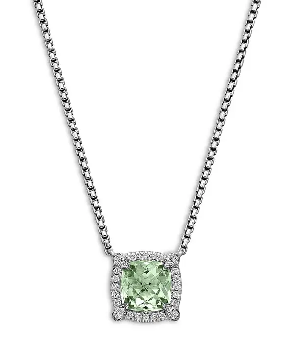 David Yurman Chatelaine & Diamond Pendant Necklace - Prasiolite