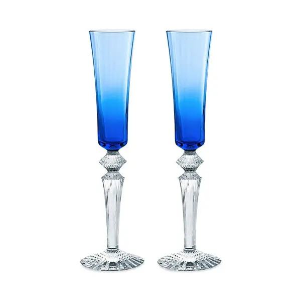 THE MARTHA, BY BACCARAT Mille Nuits Flutissimo, Set Of 2 - Blue
