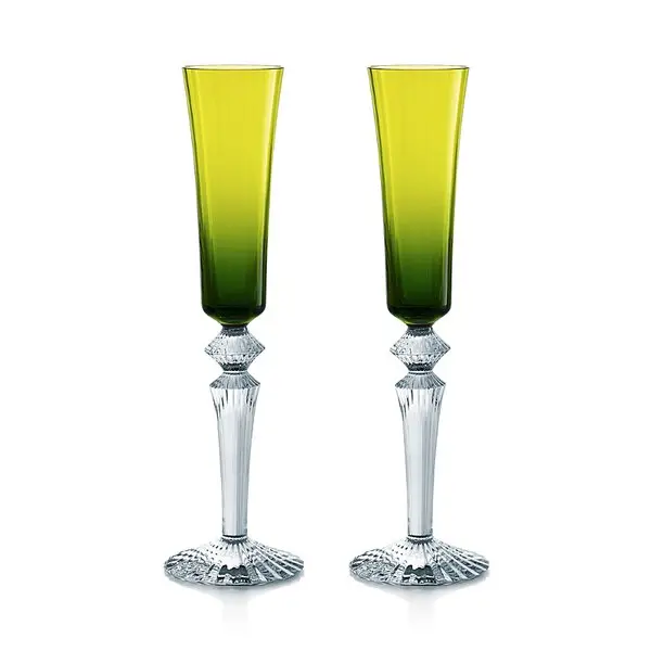 THE MARTHA, BY BACCARAT Mille Nuits Flutissimo, Set Of 2 - Green
