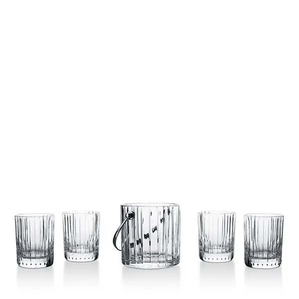 THE MARTHA, BY BACCARAT Harmonie On The Rocks Tumblers & Ice Bucket 5-piece Set - Clear
