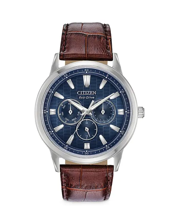 Citizen Eco-drive Corso Chronograph 44mm - Navy/brown