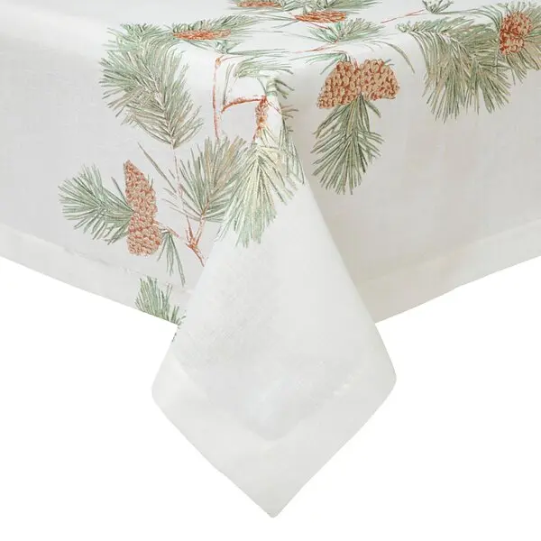 MODE LIVING Newbury Tablecloth, 70 X 128 - White And Beige