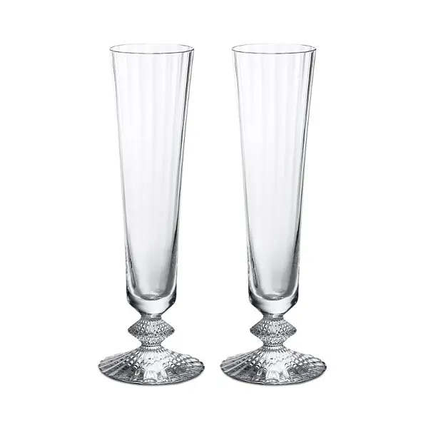 THE MARTHA, BY BACCARAT Mille Nuits Flute, Set Of 2 - Clear